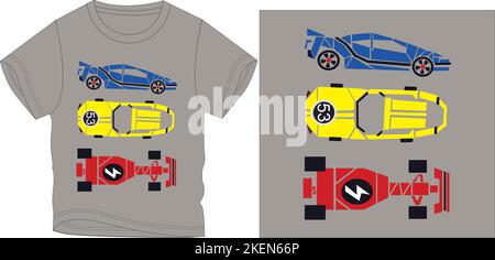 three cars t shirt graphic design vector illustration digital file tees ...