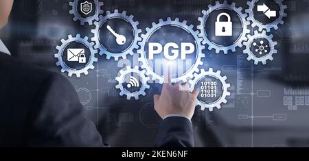 PGP. Pretty Good Privacy. Encryption and Security concept 2021 Stock ...