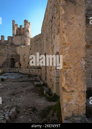 Interior wall of the castle of Alcala de Chivert, Castellon, Spain ...