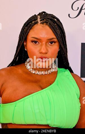 Marina Gregory attending the 2022 MTV EMAs at the PSD Bank Dome in ...