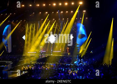 Kalush Orchestra perform on stage at the MTV Europe Music Awards 2022 ...