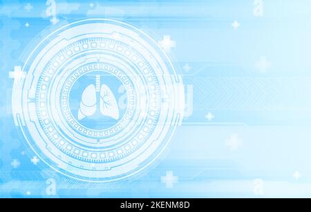 Medical hud screen with lungs. Online medicine and health concept Stock ...