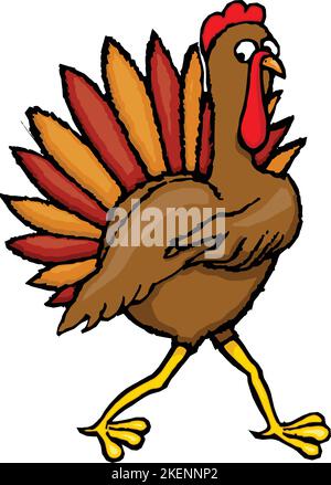 cartoon thanksgiving turkey pulling red wagon Stock Vector Image & Art ...