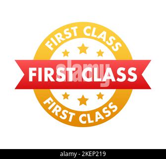 first class stamp. first class vintage blue label. Sign Stock Vector ...