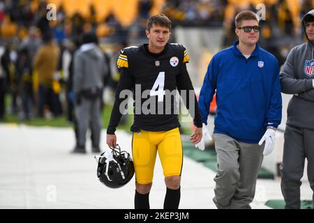 Pittsburgh Steelers place kicker Matthew Wright (4) plays during an NFL ...