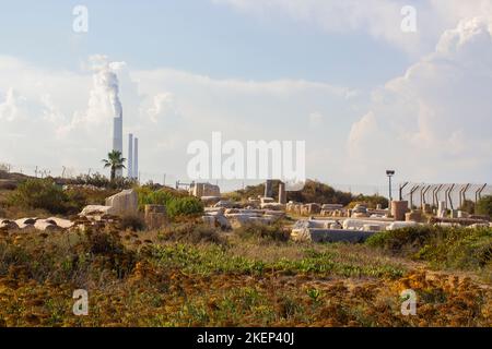2 November 2022 Some of the smoke stacks at the Israeli Orot Rabin ...