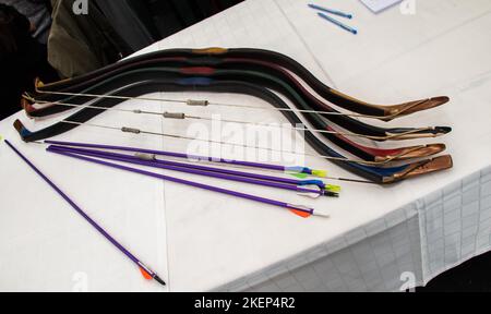 Bow and arrow old weapon system archery Stock Photo - Alamy