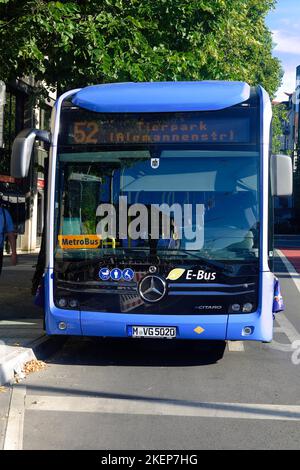 Electric bus, MVG e-bus, Munich transport company, side view, Munich ...