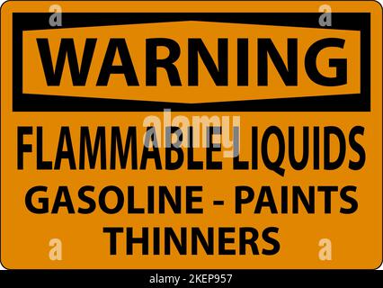 Warning Sign Flammable Liquids, Gasoline, Paints, Thinners Stock Vector ...