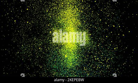 3D rendering of cluster of particles resembling splatter of paint which ...