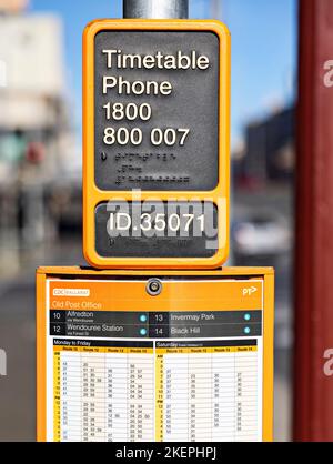 Ballarat Australia / A Ballarat public transport bus timetable outside ...