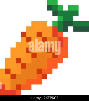 Pixelated carrot vegetable with leaf, 8 bit icon Stock Vector Image ...