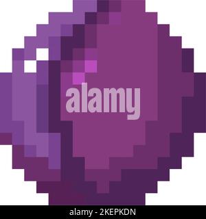 Pixelated plum fruit, ripe berry 8 bit artwork Stock Vector Image & Art ...