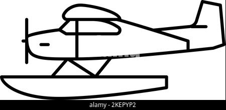 floatplane airplane aircraft line icon vector illustration Stock Vector ...