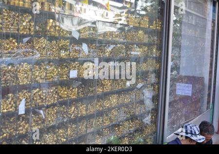 Workshop store metal rods small Bangkok Thailand Stock Photo - Alamy