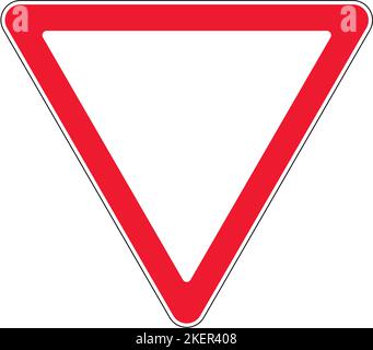 Illustration of Triangle Warning Sign. Priority Over Junction From Left ...