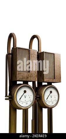 steampunk gauges isolated on white background 3d illustration Stock ...