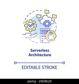 serverless architecture software line icon vector. serverless ...