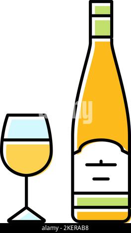 rieslin white wine color icon vector illustration Stock Vector Image ...