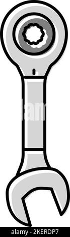 ratcheting wrench tool color icon vector illustration Stock Vector ...