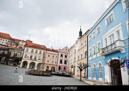 Mikulov, Czech Republic- March 07, 2022: Street in Mikulov city, South ...