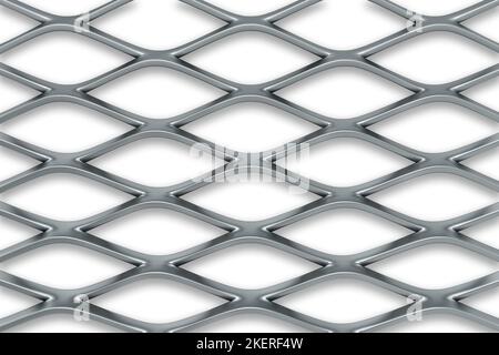Standard (Raised) Expanded Metal grid top view - 3d rendering Stock ...