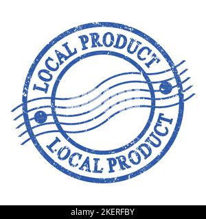 LOCAL PRODUCT text written on red zig-zag stamp sign Stock Photo - Alamy