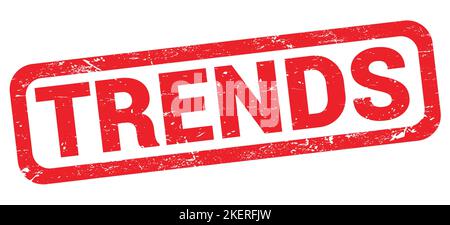 TRENDS text written on red dash stamp sign Stock Photo - Alamy