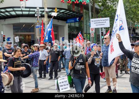 Melbourne city centre Australia 13th November 2022 protestors march ...