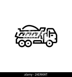 Bulk truck сolor line icon. Road construction. Pictogram for web page ...