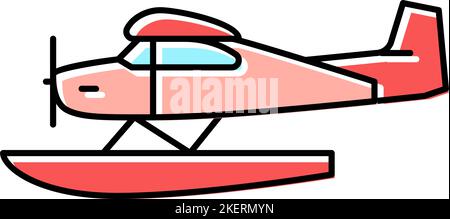 floatplane airplane aircraft color icon vector illustration Stock ...