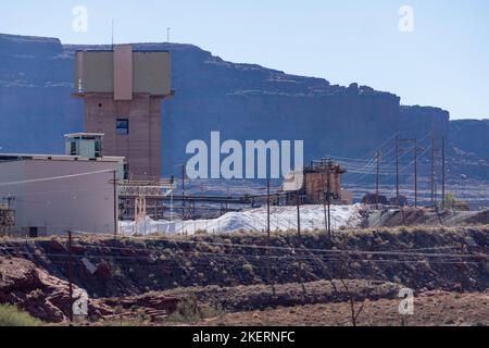 The processing plant at a potash mine using a solution-mining method ...