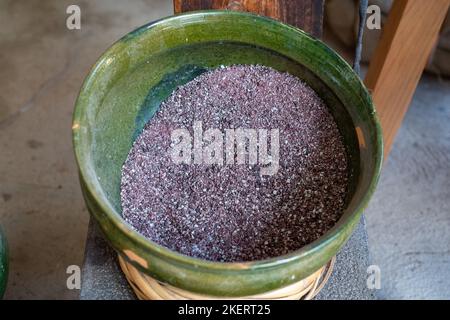 Container of dried female cochineal insects for making cochineal red ...