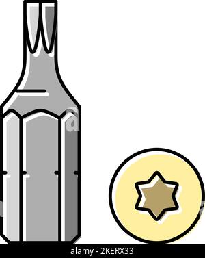 torx drive screwdriver bit line icon vector illustration Stock Vector ...