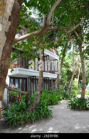 The local neighbourhood at Fulidhoo local village, Maldives Stock Photo ...