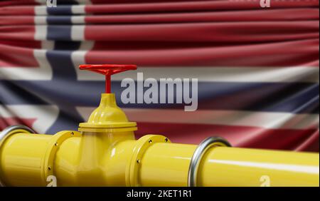 Norway oil and gas fuel pipeline. Oil industry concept. 3D Rendering ...