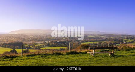 Beautiful wide countryside views of the isle of Wight in south east ...