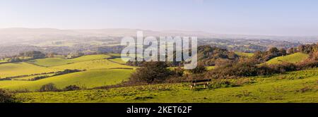 Beautiful wide countryside views of the isle of Wight in south east ...
