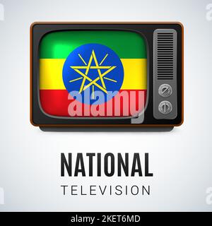 Ethiopia Star Flag. Ethiopian Star Shape Flag. Country National Banner ...