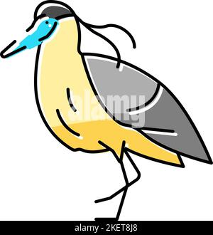 capped heron bird exotic color icon vector illustration Stock Vector ...