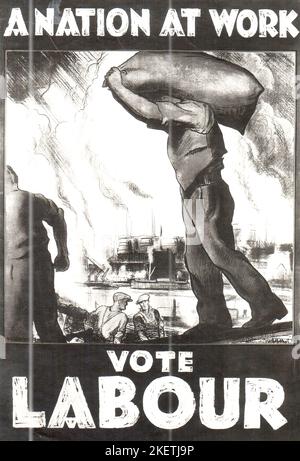 Election poster of the Labor Party of Great Britain in 1931 Stock Photo ...