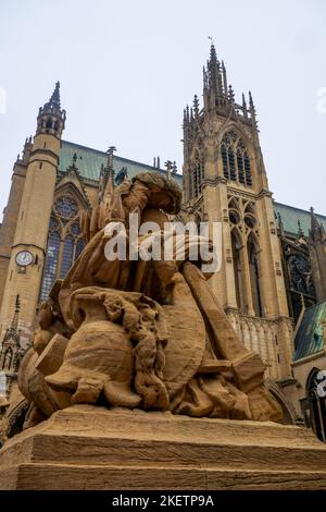 Monument tto General Patton, Metz, Moselle, Lorraine, Grand Est region ...