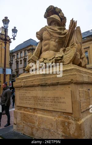 Monument tto General Patton, Metz, Moselle, Lorraine, Grand Est region ...