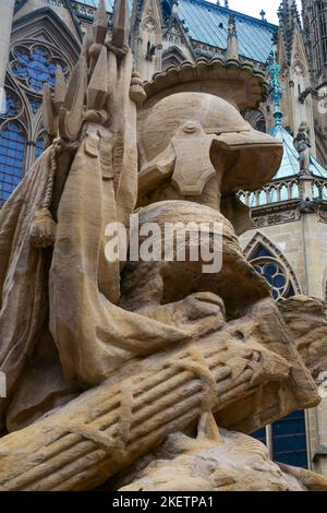 Monument tto General Patton, Metz, Moselle, Lorraine, Grand Est region ...