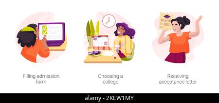 Receiving acceptance letter isolated cartoon vector illustration Stock ...