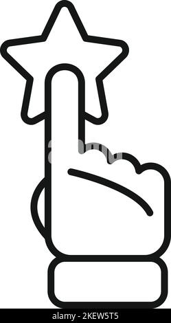 Click star button icon outline vector. Customer review. User support ...