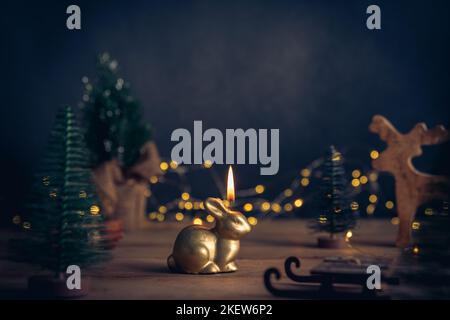 candle in the form of a rabbit symbol of 2023, chinese calendar year ...