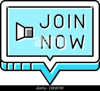 join now registration color icon vector illustration Stock Vector Image ...