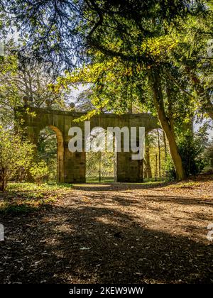 Archer's Hill Gate, garden folly in Wentworth Castle Gardens. Barnsley ...