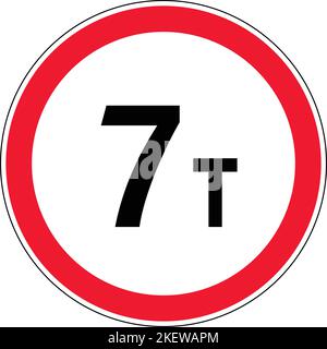 Illustration of Road Prohibitory Sign Maximum Vehicle Length Stock ...